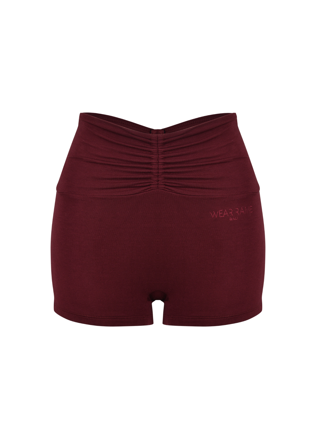 Core Luxe Scrunch Waist Short Pants In Burgundy – Wear Ramé